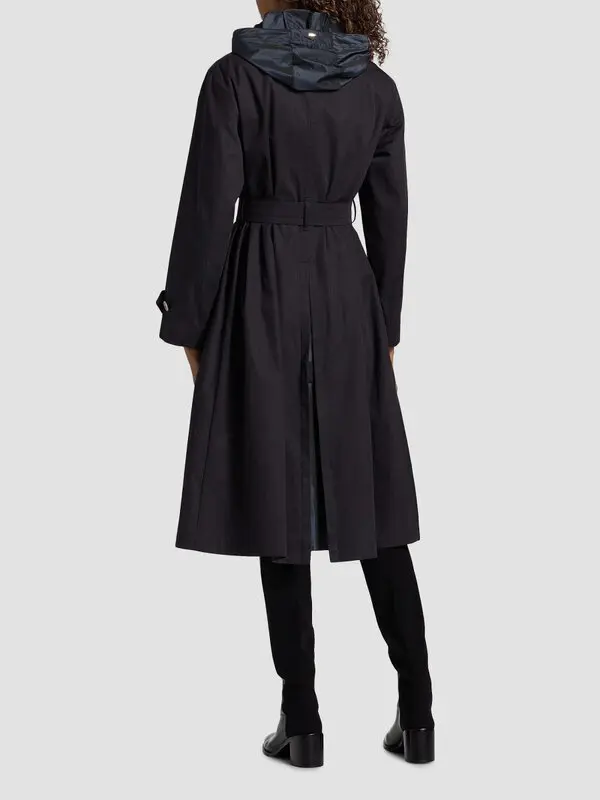 Herno Techno Taffeta Hooded Trench Coat