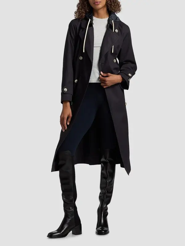 Herno Techno Taffeta Hooded Trench Coat