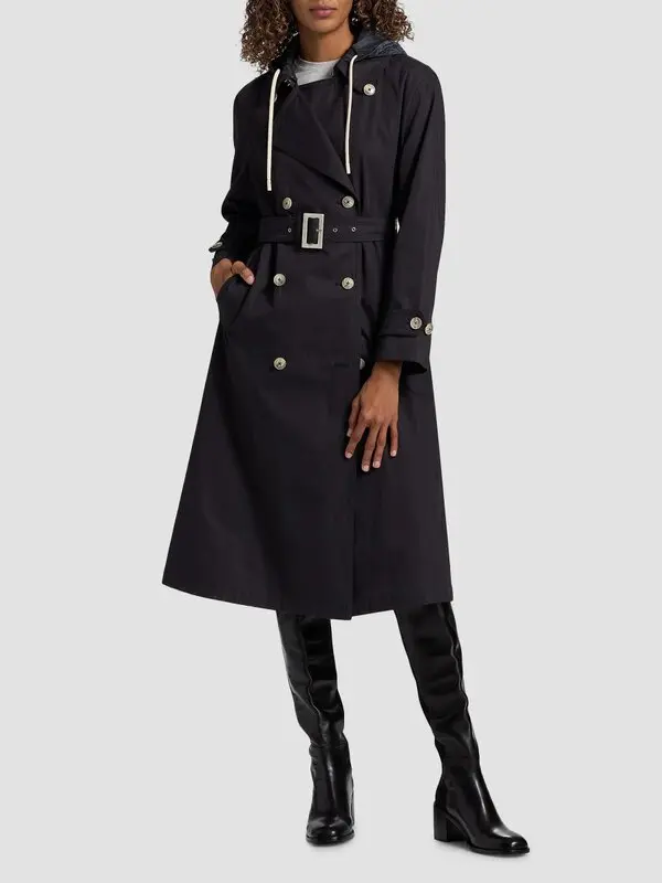 Herno Techno Taffeta Hooded Trench Coat