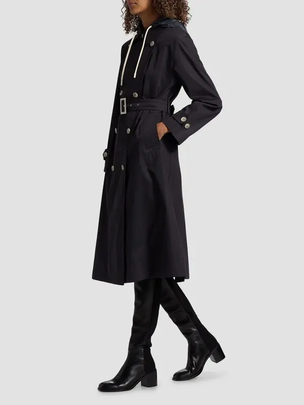 Herno Techno Taffeta Hooded Trench Coat