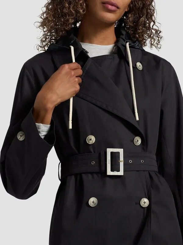Herno Techno Taffeta Hooded Trench Coat