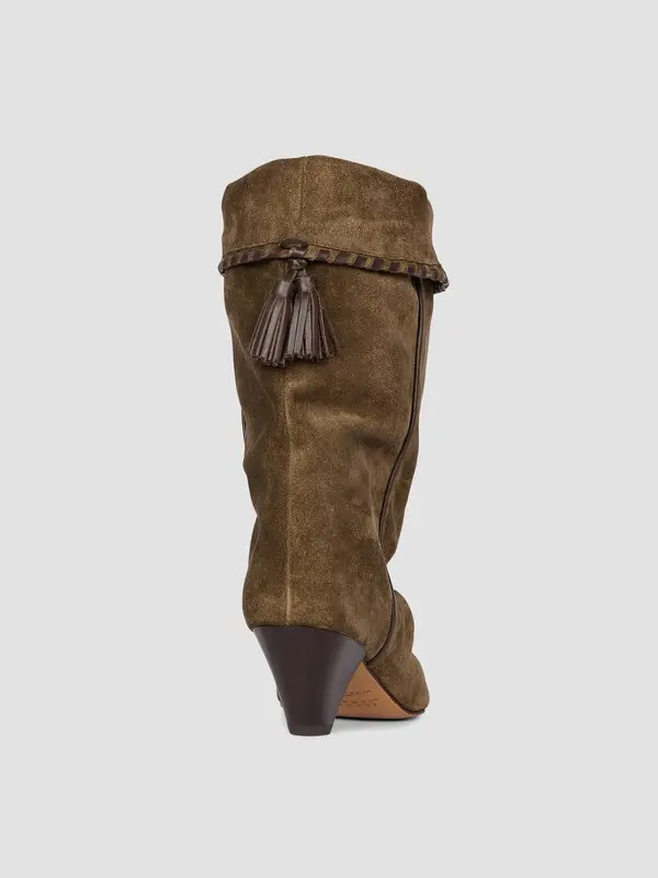 Isabel Marant Étoile Dalby Suede Whipstitch Booties - Bronze