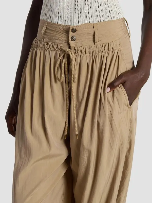 Isabel Marant Étoile Inaya Pleated Drawstring Modal-blend Pants - Khaki
