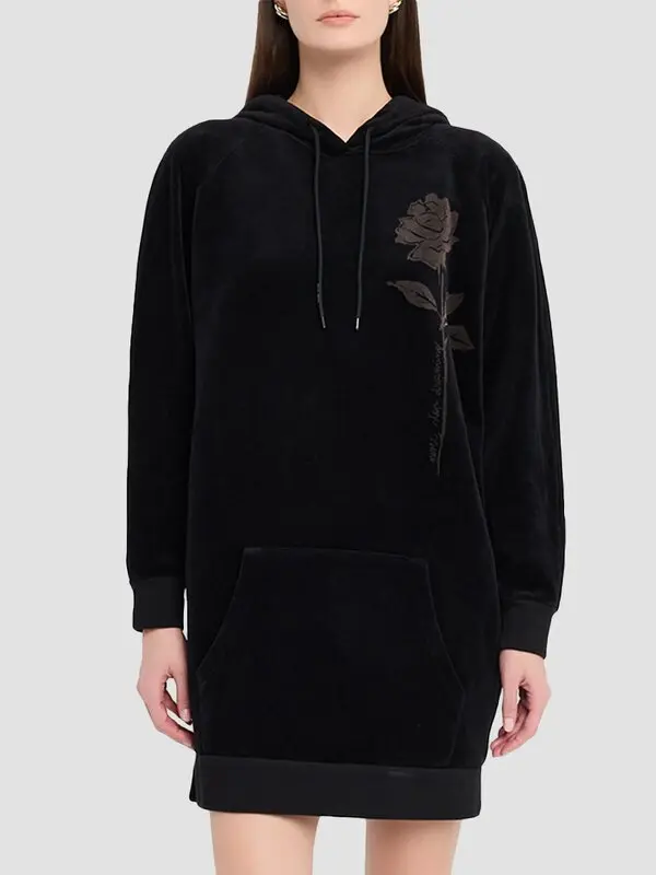 GOLDEN GOOSE Journey Velvet Hoodie Minidress