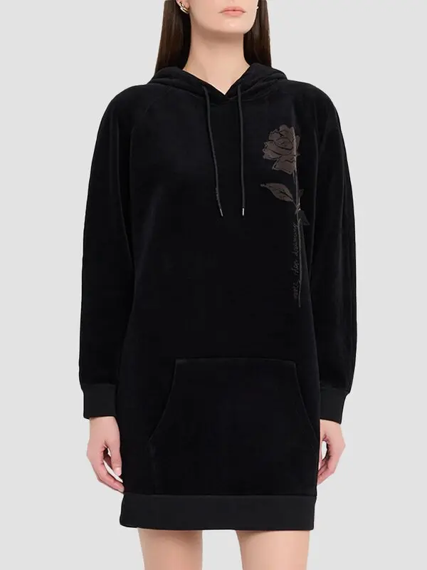 GOLDEN GOOSE Journey Velvet Hoodie Minidress