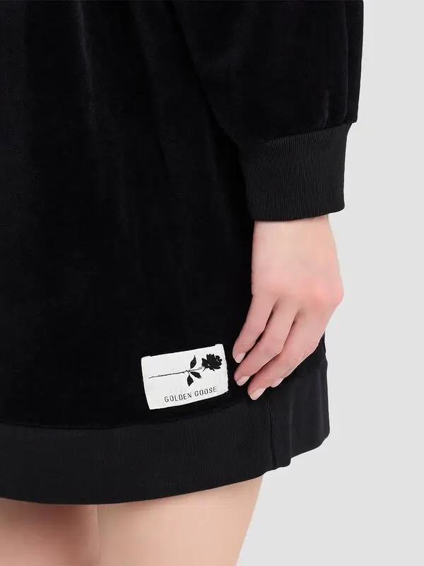 GOLDEN GOOSE Journey Velvet Hoodie Minidress