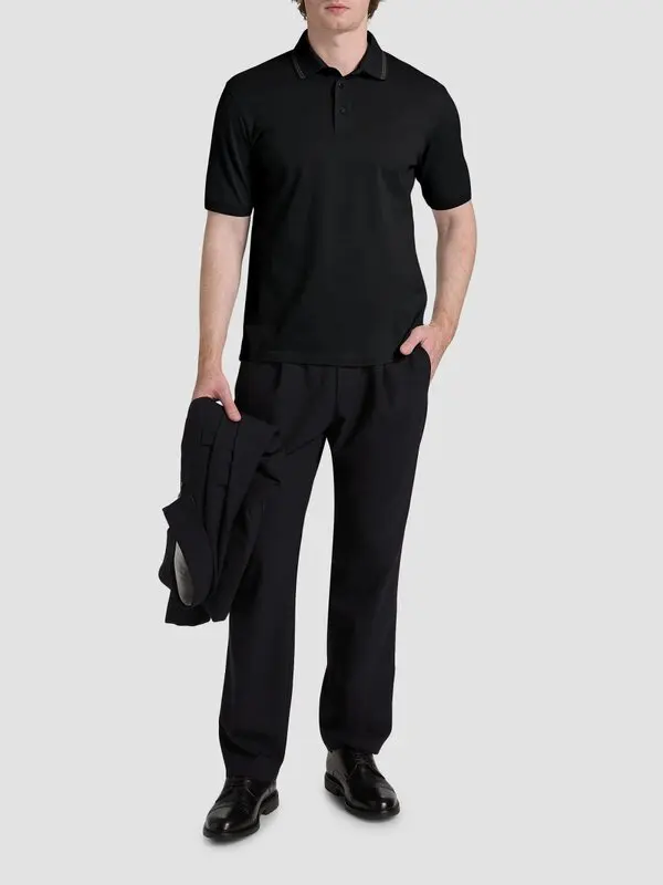 Herno Knit Cotton Polo Shirt - Blue Navy