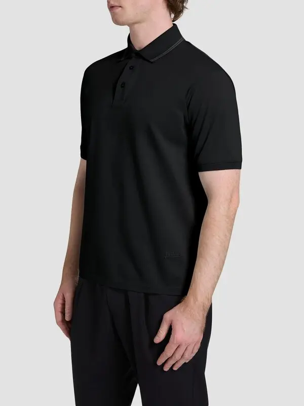 Herno Knit Cotton Polo Shirt - Blue Navy