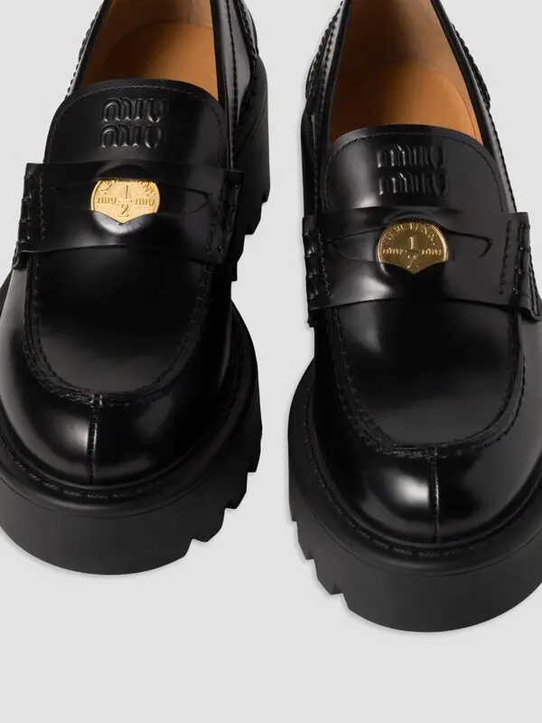 Miu Miu Brushed Leather Loafers