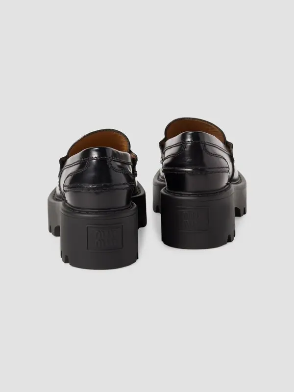 Miu Miu Brushed Leather Loafers