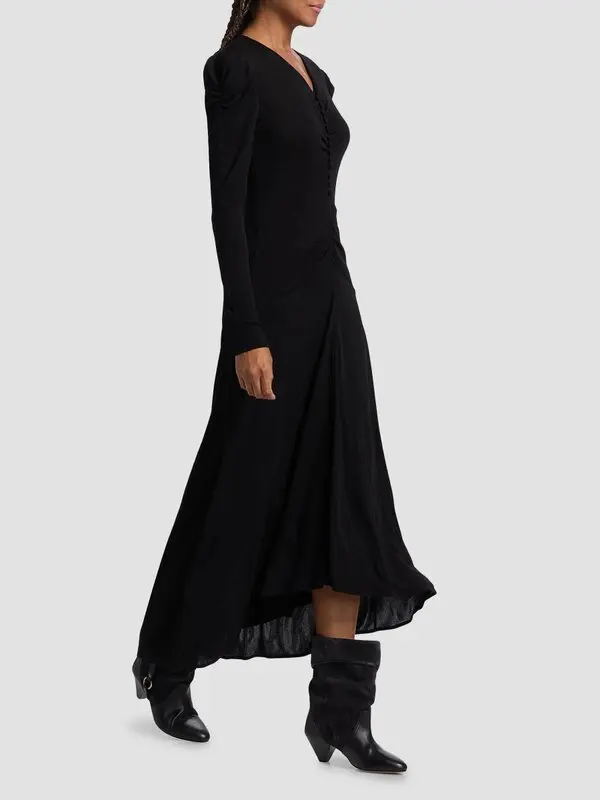 Isabel Marant Étoile Nejma Ruched Puff-sleeve Maxi Dress