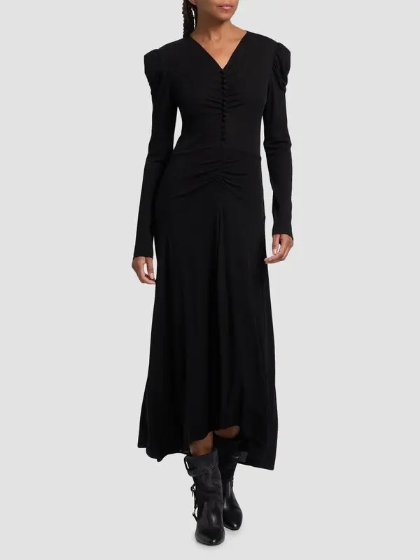 Isabel Marant Étoile Nejma Ruched Puff-sleeve Maxi Dress