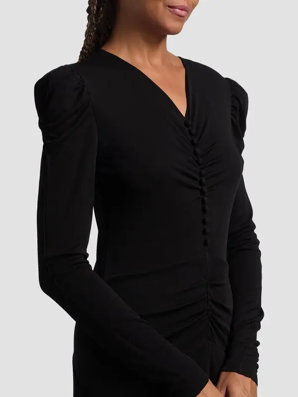Isabel Marant Étoile Nejma Ruched Puff-sleeve Maxi Dress