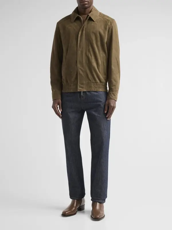 SLOWEAR Suede Bomber Jacket