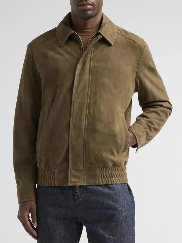 SLOWEAR Suede Bomber Jacket