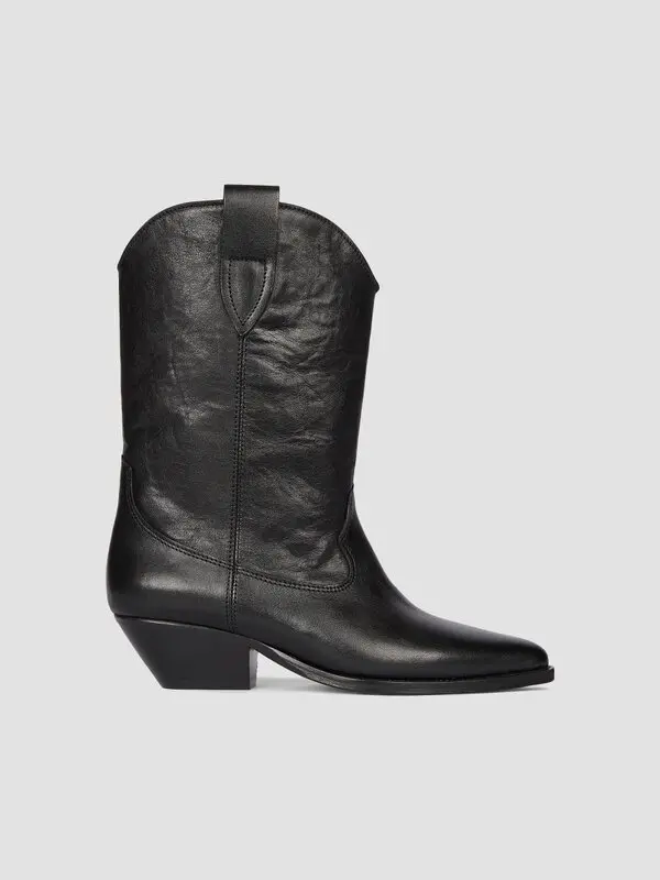 Isabel Marant Étoile Duerto Leather Cowboy Boots - Black