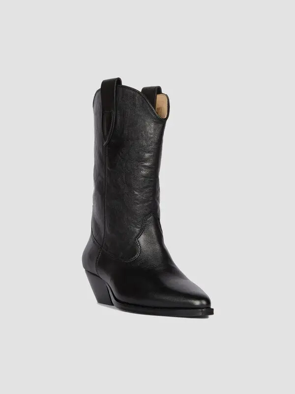 Isabel Marant Étoile Duerto Leather Cowboy Boots - Black
