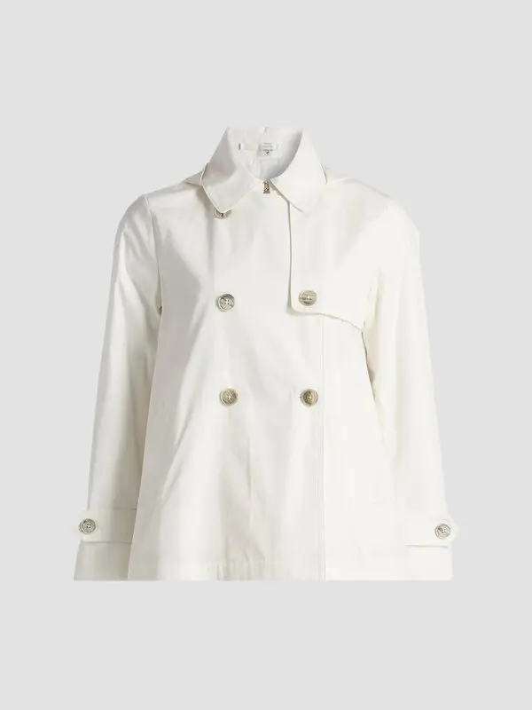 Herno Hooded Cotton Short Trench Coat - White