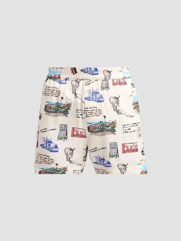 Rhude Highway Graphic Shorts - White Multi