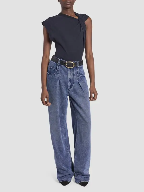 Isabel Marant Étoile Nayda Cotton Twist-shoulder Top