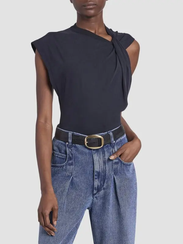 Isabel Marant Étoile Nayda Cotton Twist-shoulder Top