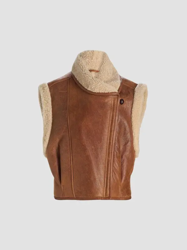 Isabel Marant Étoile Alime Leather & Shearling Vest