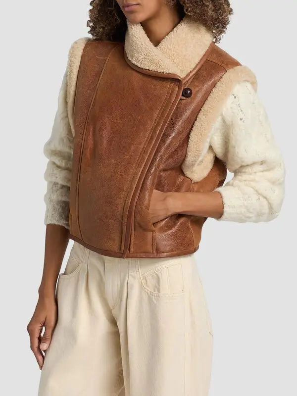 Isabel Marant Étoile Alime Leather & Shearling Vest
