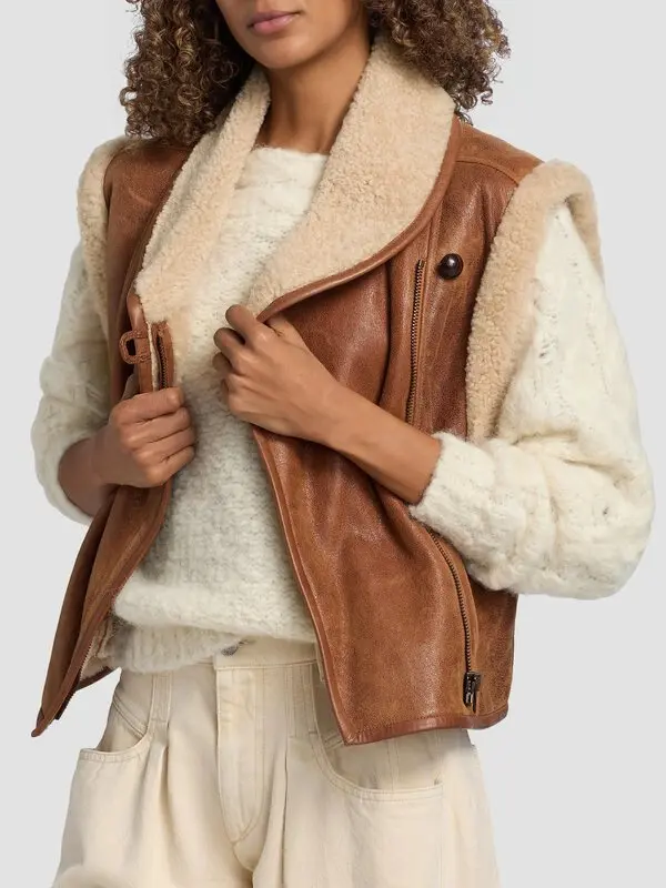 Isabel Marant Étoile Alime Leather & Shearling Vest