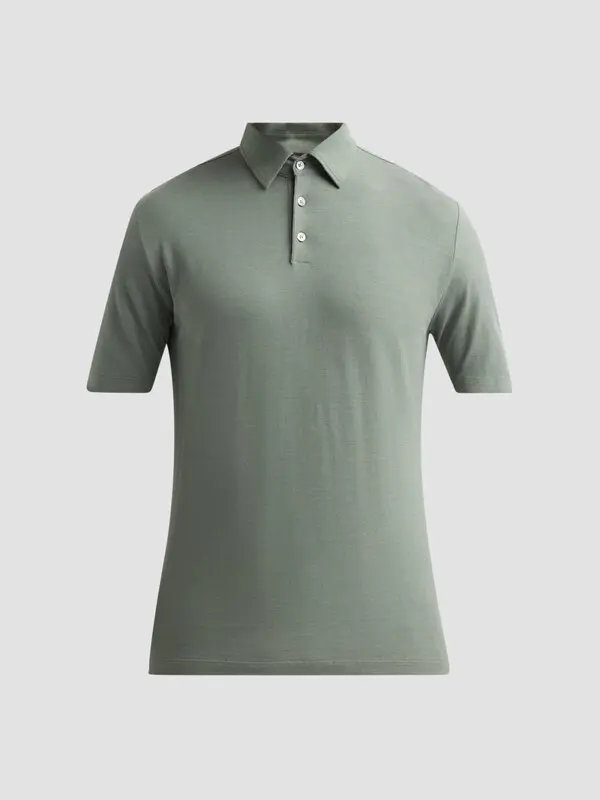 SLOWEAR Ice Short-sleeve Cotton Polo Shirt - Medium Green