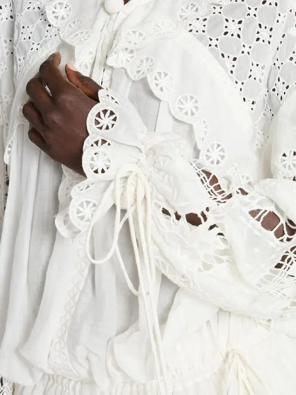 Isabel Marant Étoile Nowana Eyelet Cotton-silk Blouse - White