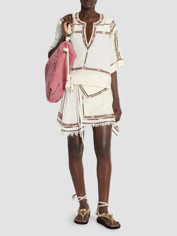 Isabel Marant Étoile Fiosa Silk Printed-trim Blouse
