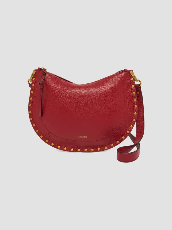 Isabel Marant Étoile Oskan Studded Leather Shoulder Bag - Dark Red