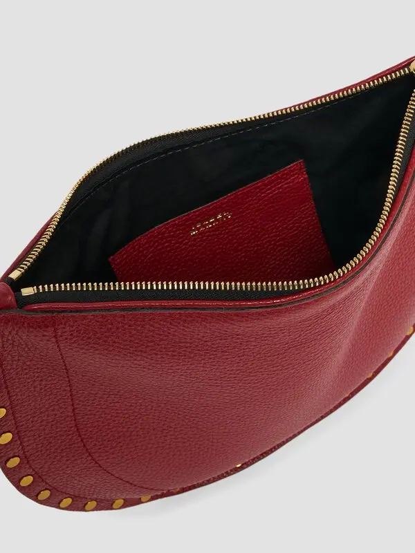 Isabel Marant Étoile Oskan Studded Leather Shoulder Bag - Dark Red