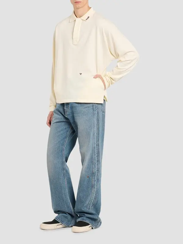 Rhude Fontaine Oversized Long-sleeve Polo Shirt