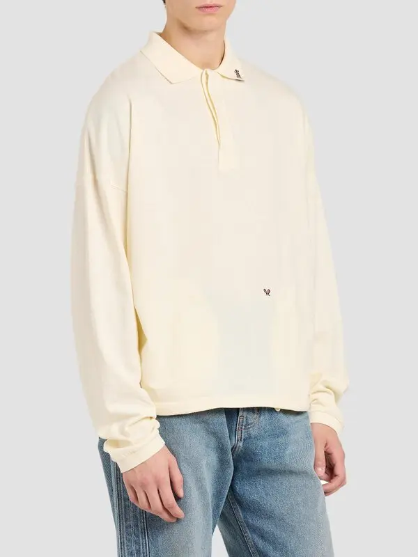 Rhude Fontaine Oversized Long-sleeve Polo Shirt