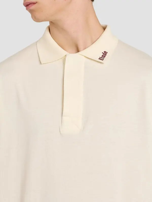 Rhude Fontaine Oversized Long-sleeve Polo Shirt