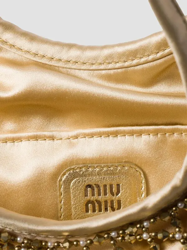 Miu Miu Ivy Beaded Duchesse Shoulder Bag
