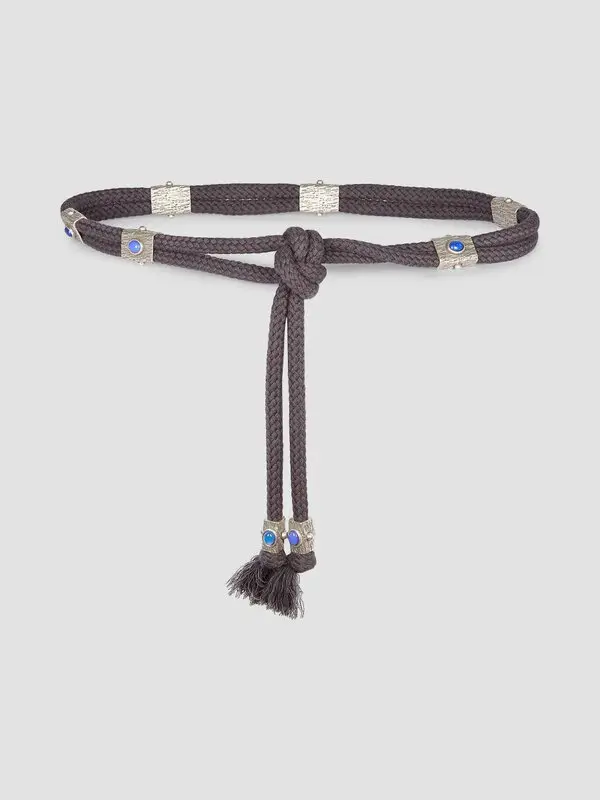 Isabel Marant Étoile Aleea Cotton-blend Cord Belt - Faded Black Silver