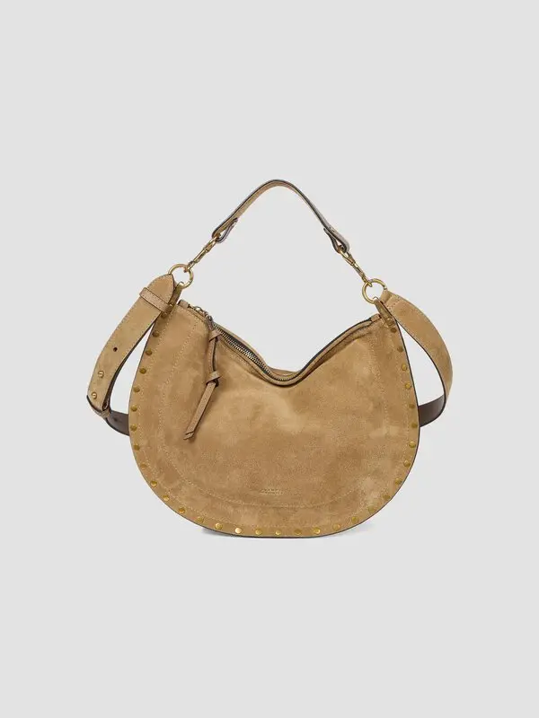 Isabel Marant Étoile Oskan Soft Zipped Suede Shoulder Bag - Taupe