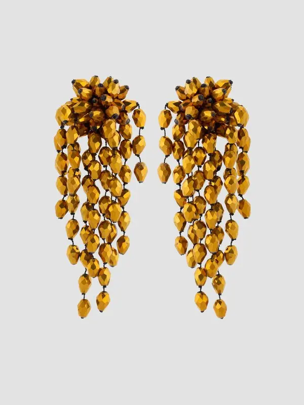 Isabel Marant Étoile Beaded Clip-on Earrings - Bronze Silver