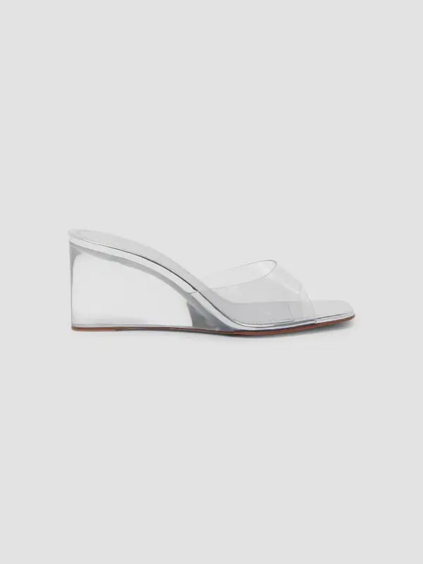 Amina Muaddi Lupita 70mm Glass Wedge Sandals