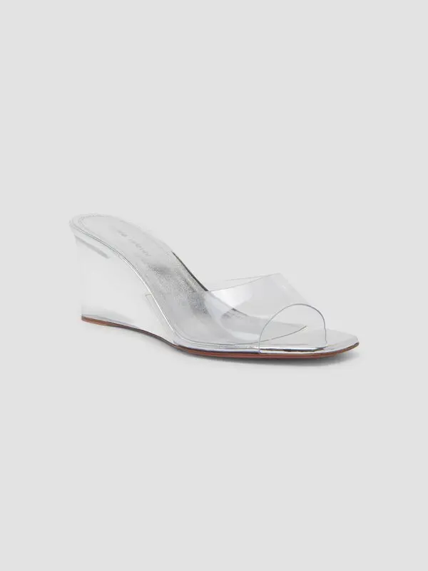 Amina Muaddi Lupita 70mm Glass Wedge Sandals