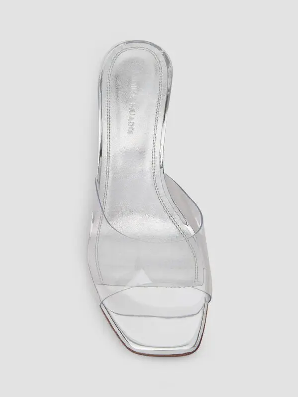 Amina Muaddi Lupita 70mm Glass Wedge Sandals