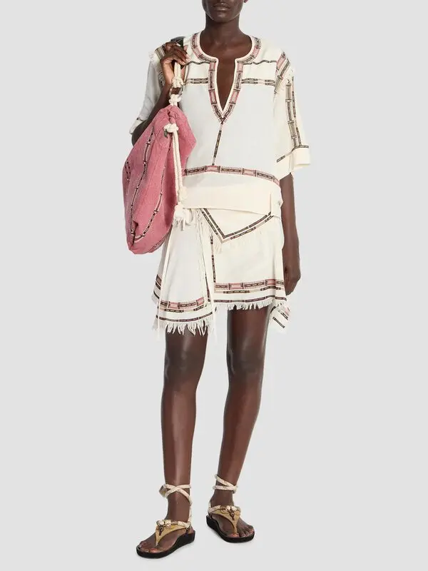 Isabel Marant Étoile Feriel Silk Printed-trim Miniskirt