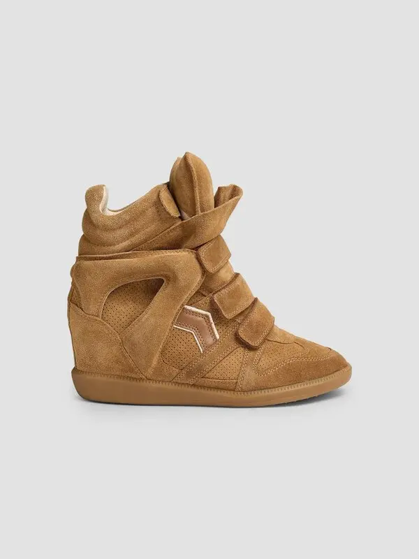 Isabel Marant Étoile Bekett High-tope Suede Wedge Sneakers - Cognac