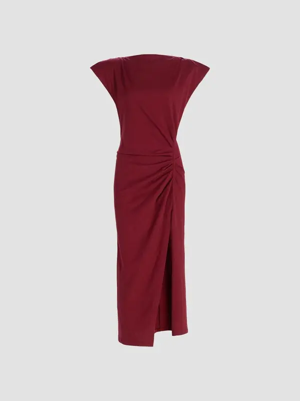 Isabel Marant Étoile Nadela Cotton Draped Midi-dress - Dark Burgundy