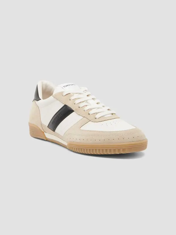 TOM FORD Terence Striped Leather Low-top Sneakers