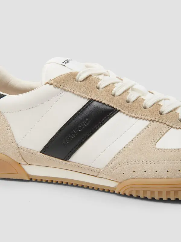 TOM FORD Terence Striped Leather Low-top Sneakers