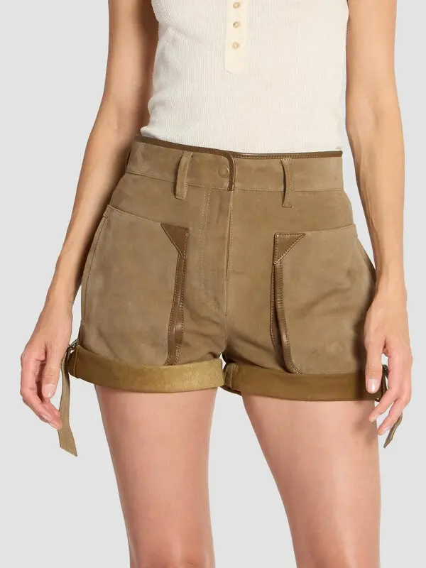 Isabel Marant Étoile Marline Suede Utility Shorts - Bronze