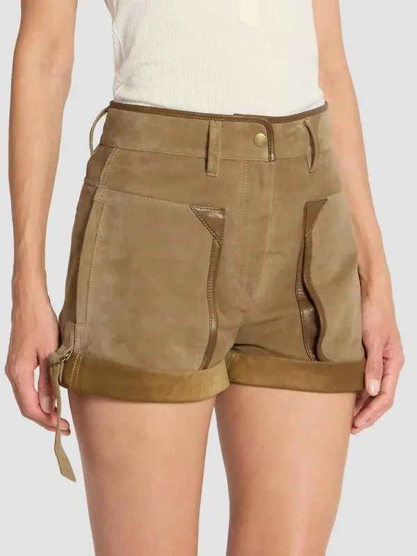 Isabel Marant Étoile Marline Suede Utility Shorts - Bronze